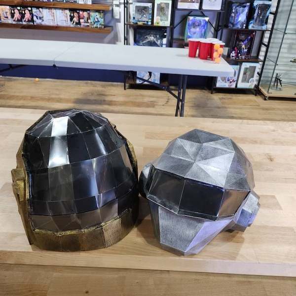 Daft Punk Mask Papercraft 3d Costume Low Poly Musical Diy Paper Craft ...