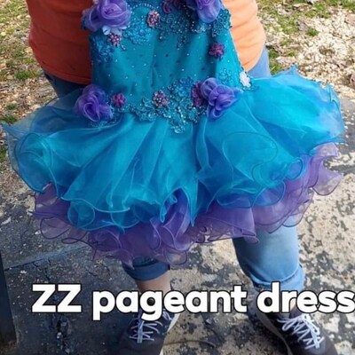 Glitz Pageant Dress, Girl Aqua Purple Cupcake Dress, Pageant Couture ...