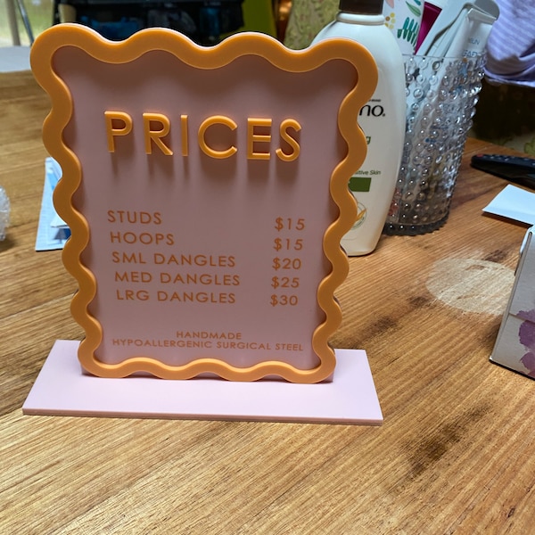 Wavy Border Drinks Menu Signage - Personalized Acrylic Wedding Bar Sign ...