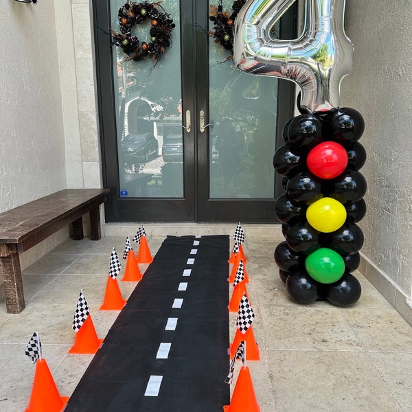 Racetrack Aisle Runner/ Racing Birthday Party Decor/ Road Race Aisle ...