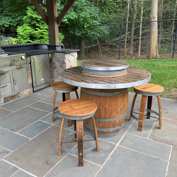 Swivel Top Wine Barrel Stave Bar Stool 24" 26" 30" Sit Height Rustic ...