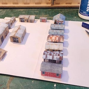 Paper Model Cardstock Buildings Downtown Apartments With Shops ...