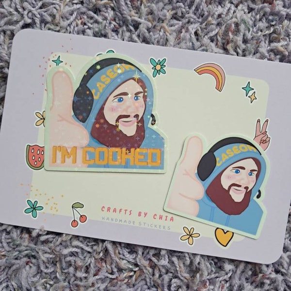 Caseoh Inspired Stickers, Funny Meme Stickers, Funny Twitch Streamer ...