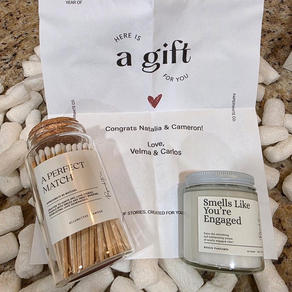 Engagement Gifts Personalized Matches A Perfect Match in Jar With ...