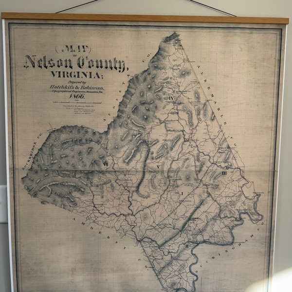 Nelson County Virginia 1866 - Old Wall Map With Homeowners Names ...