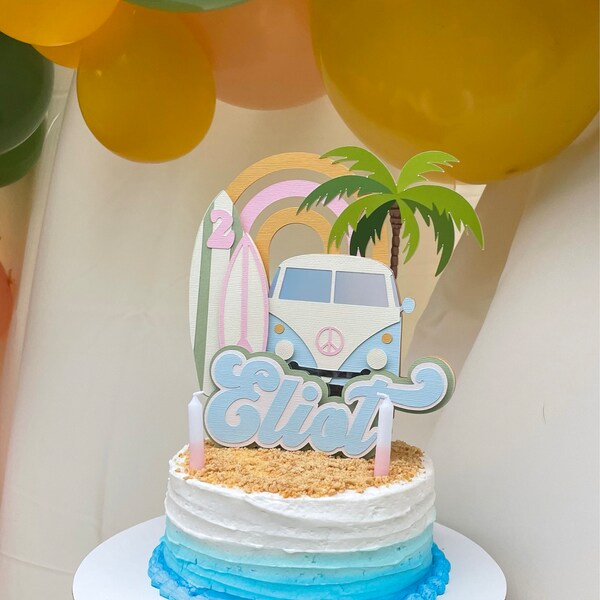 Surf Cake Topper, Groovy Girl Cake Topper, Groovy Birthday, Surf ...