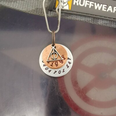 The Emma 007 Bow Pet ID Tag Small Dog Cat Feminine Unique Handstamped ...