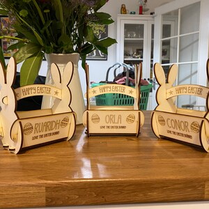 Personalised Easter Egg Bunny Rabbit Basket Easter Egg Hunts or Kids ...