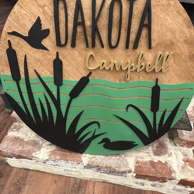 Duck Name Sign, Duck Hunting Nursery Theme, Lake 3D Nursery Name Sign ...