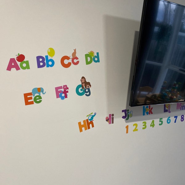 Alphabets & Numbers Removable Fabric Wall Stickers / Decals, Toddlers ...