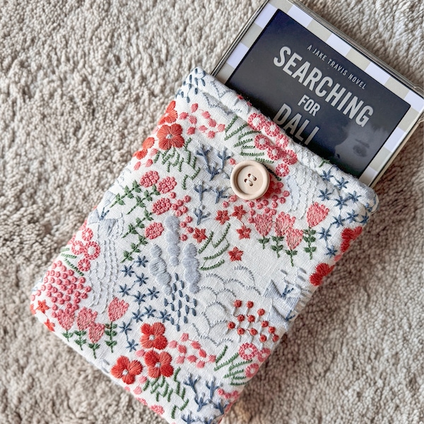 Embroidered Floral Kindle Sleeve, Kindle Cover, Kindle Paperwhite Case ...