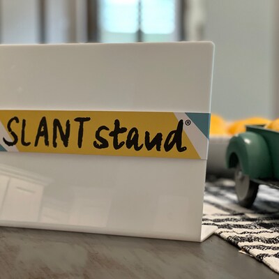 Large Horizontal SLANT Stand With Half Mirror item 007 - Etsy