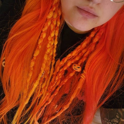 Fire Dreads, Synthetic Red Orange Yellow Smooth Crochet DE Dreads, Red ...
