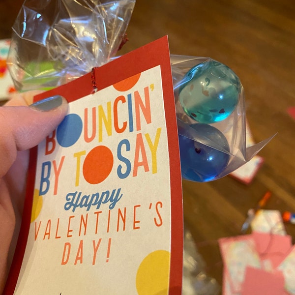 Bouncy Ball Valentine's Day Printable Class Gift Tags, Bouncin' by ...