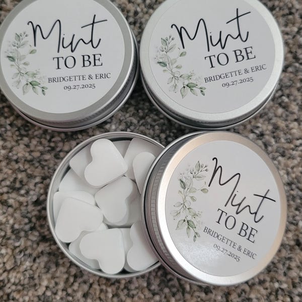 Mint to Be Wedding Favours, Personalised Mini Heart Mints, Mint Tins ...