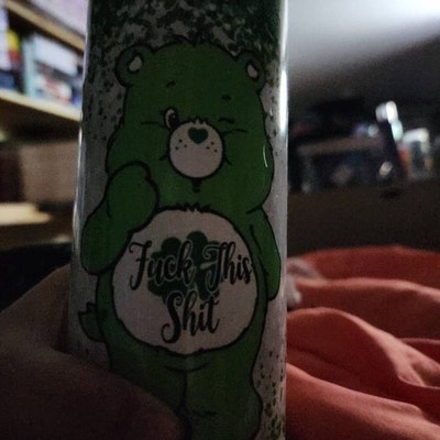 20oz. Tumbler Middle Finger Bear With Straw and Lid Hot or - Etsy