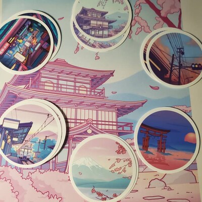 Kawaii Sticker Pack Japanese Landscapes by Kiaru - Etsy