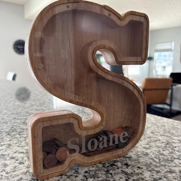Personalized Name Large Piggy Bank,custom Initial Coin Bank With Name ...