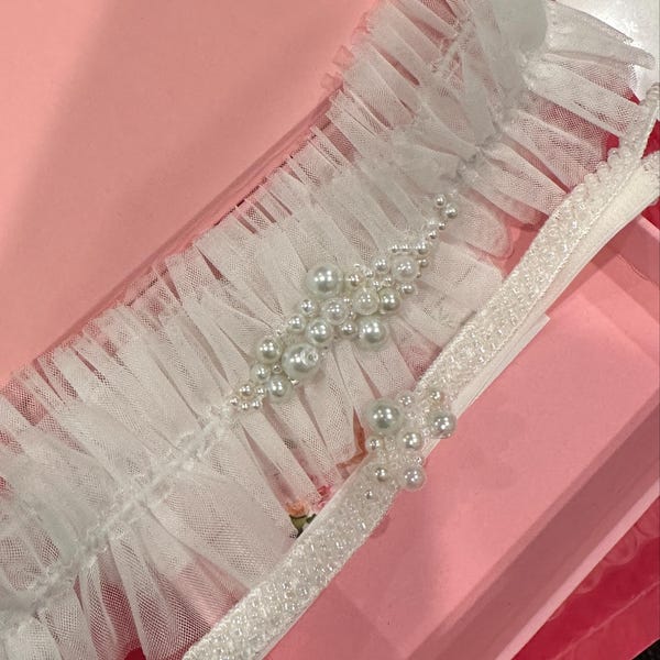 Luxury White Wedding Garter for Bride With Dangling Crystals ...