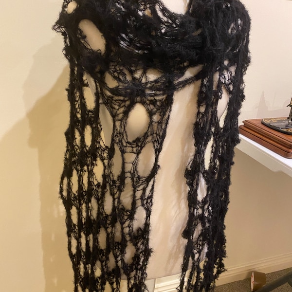 Widow's Web Scarf Knitting Pattern - PDF Digital Download - Goth Long ...