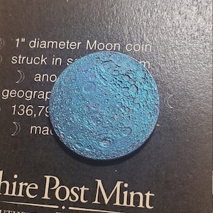 Blue Moon Coin 1 Anodized Blue Niobium the Perfect Realistic Celestial ...