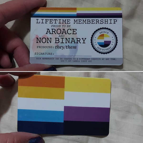 Double Identity LGBTQIA+ Lifetime Membership Card - Gay Pride Card ...