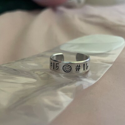 Sports Theme Rings Personalized Rings Hand Stamped. Soccer, Baseball ...