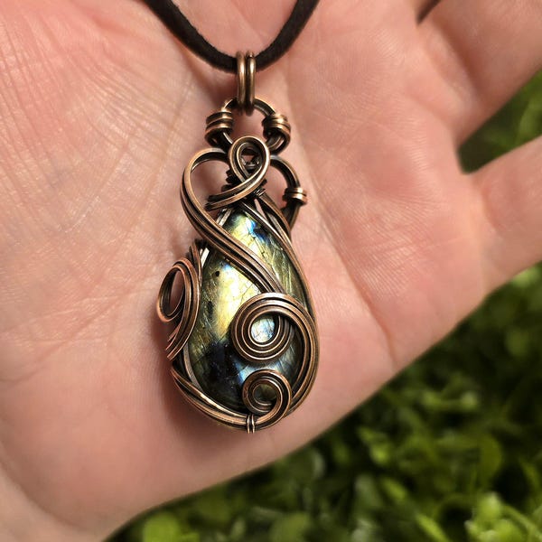 Variscite Necklace - 'tyet' - Wire Wrap Pendant - Jewelry - Etsy