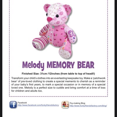 Melody MEMORY BEAR Pattern PDF - Etsy