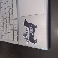 Easily Distracted by Weiners Sticker Dog Laptop Decals, Weiner Dog ...