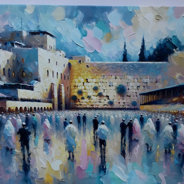 Simchat Torah Canvas Painting, Dancing With Bible Artwork, Jewish ...
