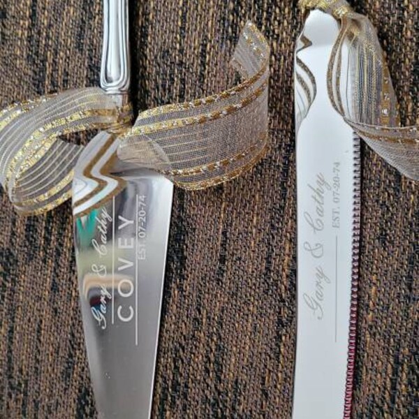 Engraved Wedding Cake Knife & Server Set Personalized Bridal Shower ... Engraved Wedding Cake Knife & Server Set Personalized Bridal Shower ...
