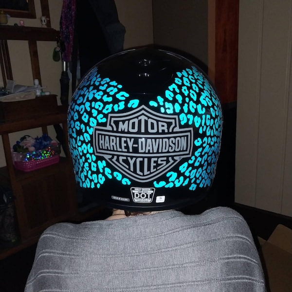 Cheetah Print Reflective Bike Safety Decals Helmet Body Decal Fork Rim ...