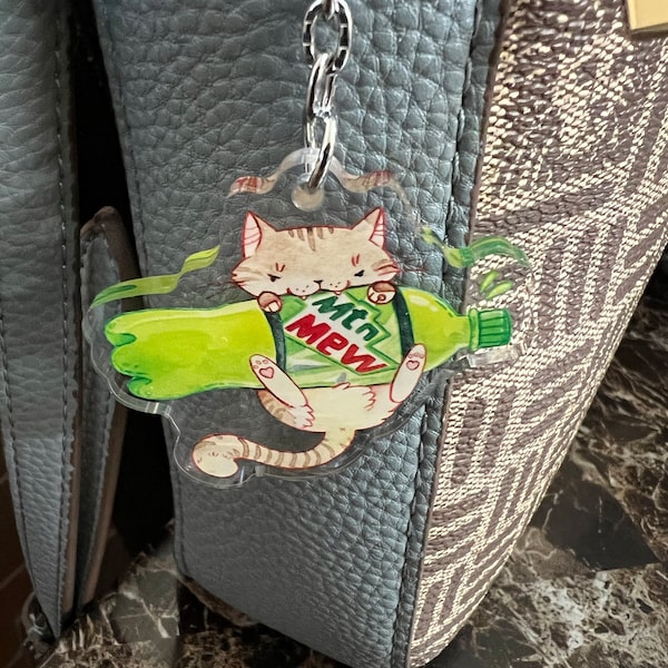 Mtn Mew Cat Keychain, Soda Keychain, Mountain Dew Keychain, Cat ...