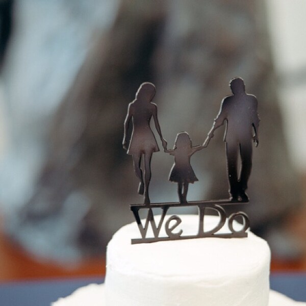 Man Woman and Child Wedding Cake Topper 2 - Family Wedding Cake Topper ...