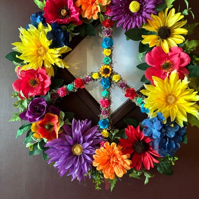 18 Wildflower and Greenery Peace Sign - Etsy