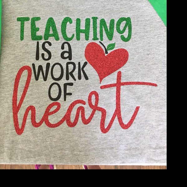 Teaching is A Work of Heart SVG, DXF, EPS, Png Files for Cutting ...