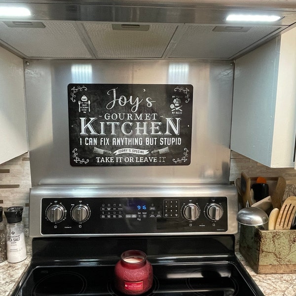 Custom Kitchen Sign, Rustic Black, Country Kitchen Metal Sign - 12 X 18 ...