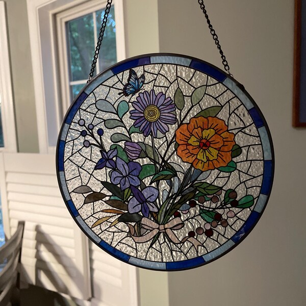 Orange Branch Stained Glass Sun Catcher Window Hanging Suncatcher ...