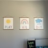 Play All Day Printable Set of 3, Lets Play Sign, Nursery Wall Art ...