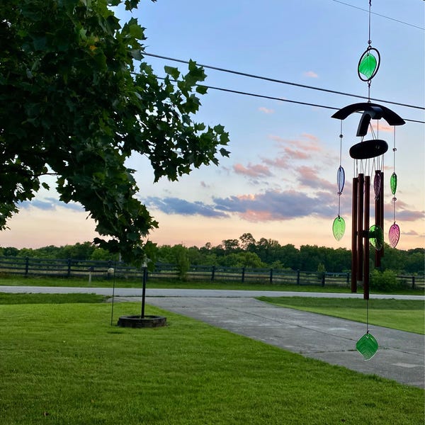 Garden Chime Beautiful Sound Metal, Glass, Personalized Card on Request ...