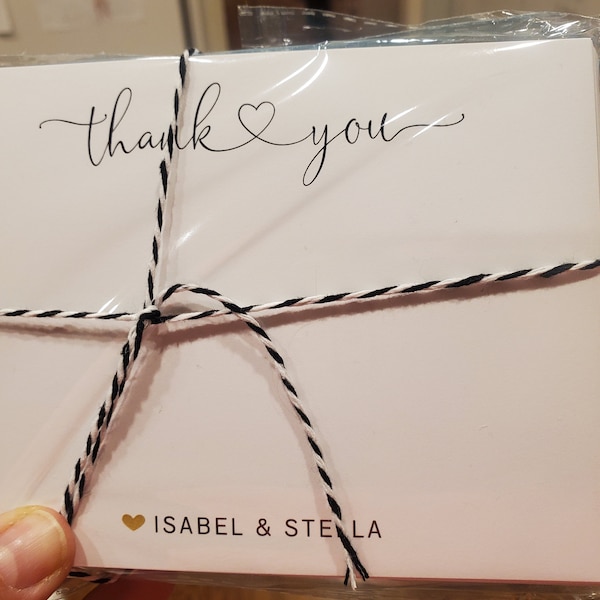 Personalized Thank You Stationery Set for Notes With Envelopes, Elegant ...