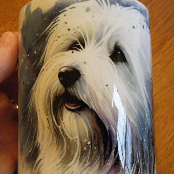 Lhasa Apso Dog Mug Design, Watercolour Tibetan Lapdog Sublimation ...