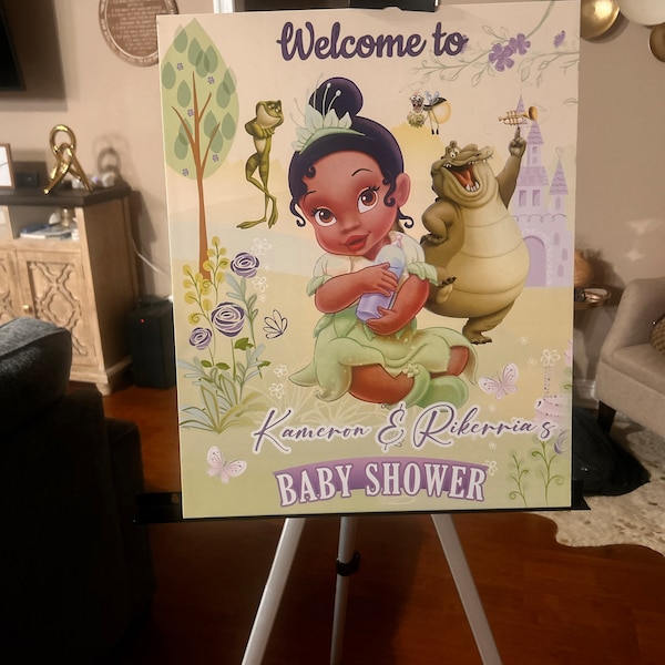 Baby Tiana Welcome Sign, Princess Tiana Welcome Board, Princess Tiana ...
