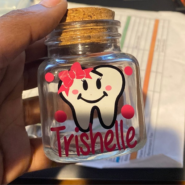 Tooth Fairy Jar, Personalized Tooth Jar, Baby Tooth Storage, Baby ...