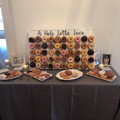 Large Tabletop Donut Wall W/STAND Holds 50 or 100 Doughnuts Bar Dessert ...