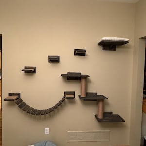 Set Corner Cat Bed Dark, Cat Wall Furniture, Cat Bed, 5 Cat Steps, Cat ...
