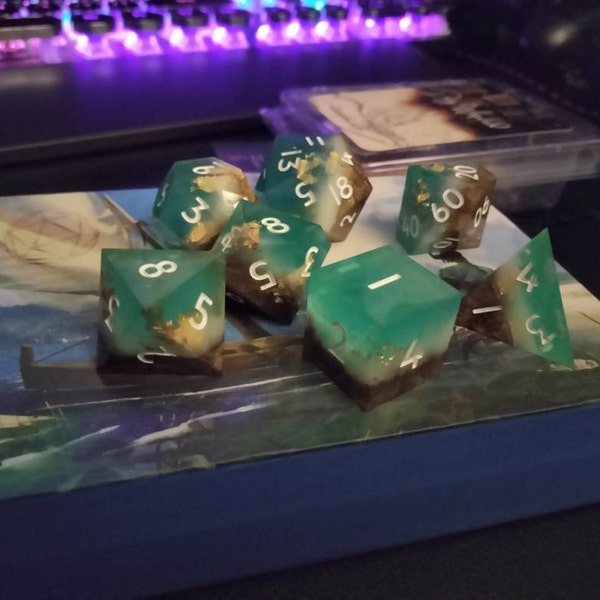 Riptide - Ocean Dice, Beach Dice Dice, Water Dice, Handmade Resin Sharp ...