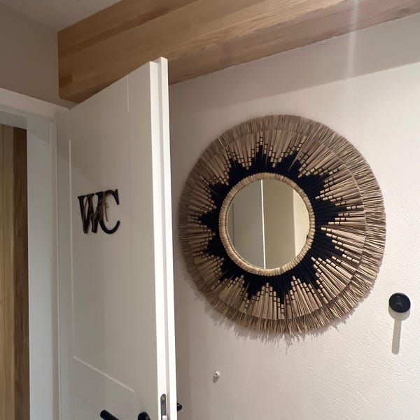 Large Wall Decor Plate 002, Wall Hanging Tray, Boho Wicker Wall Decor ...