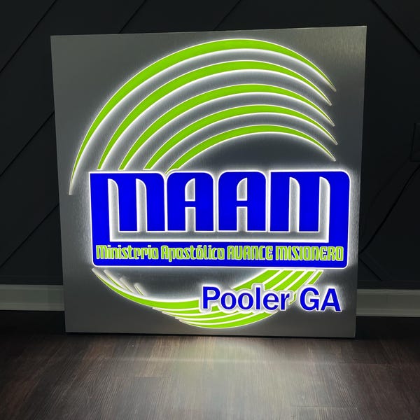 Custom Office Sign LED 3D Logo Backlit , Custom Laser Cut Logo Metal ...